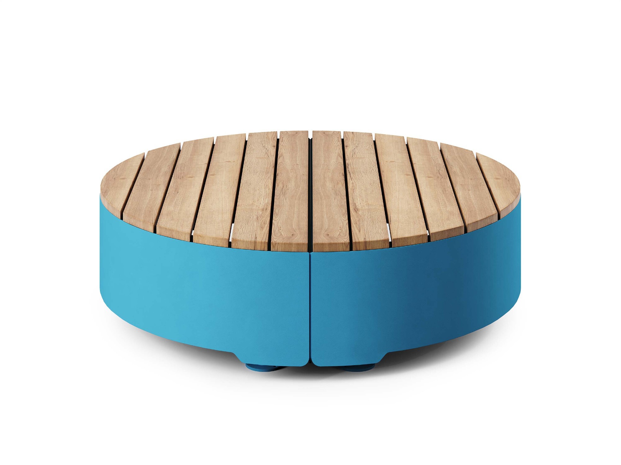 High Round Bank | Rond zitelement van hout en staal | Tjinco